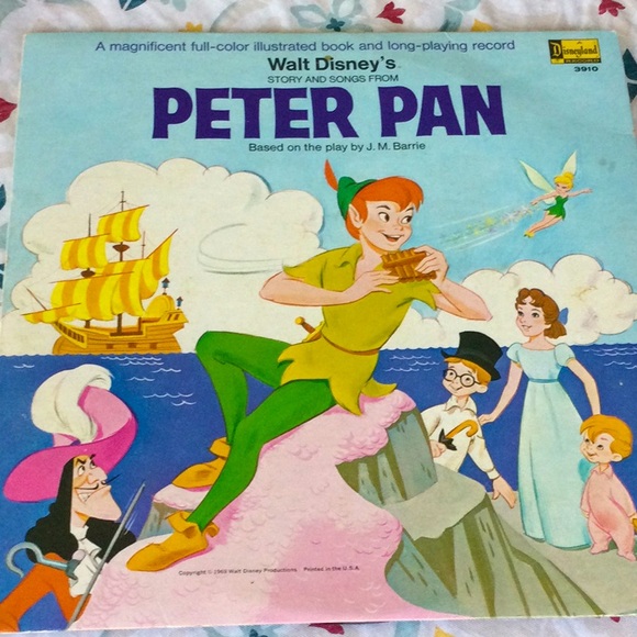Disney | Art | Disney Peter Pan Lp Record Book Vintage 969 | Poshmark